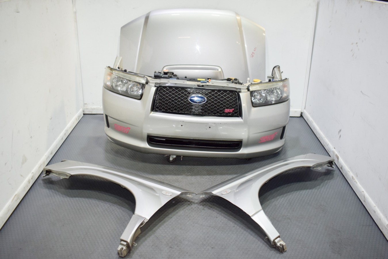 Used JDM Subaru Forester STi SG9 Front End with Hood Fenders HID ...