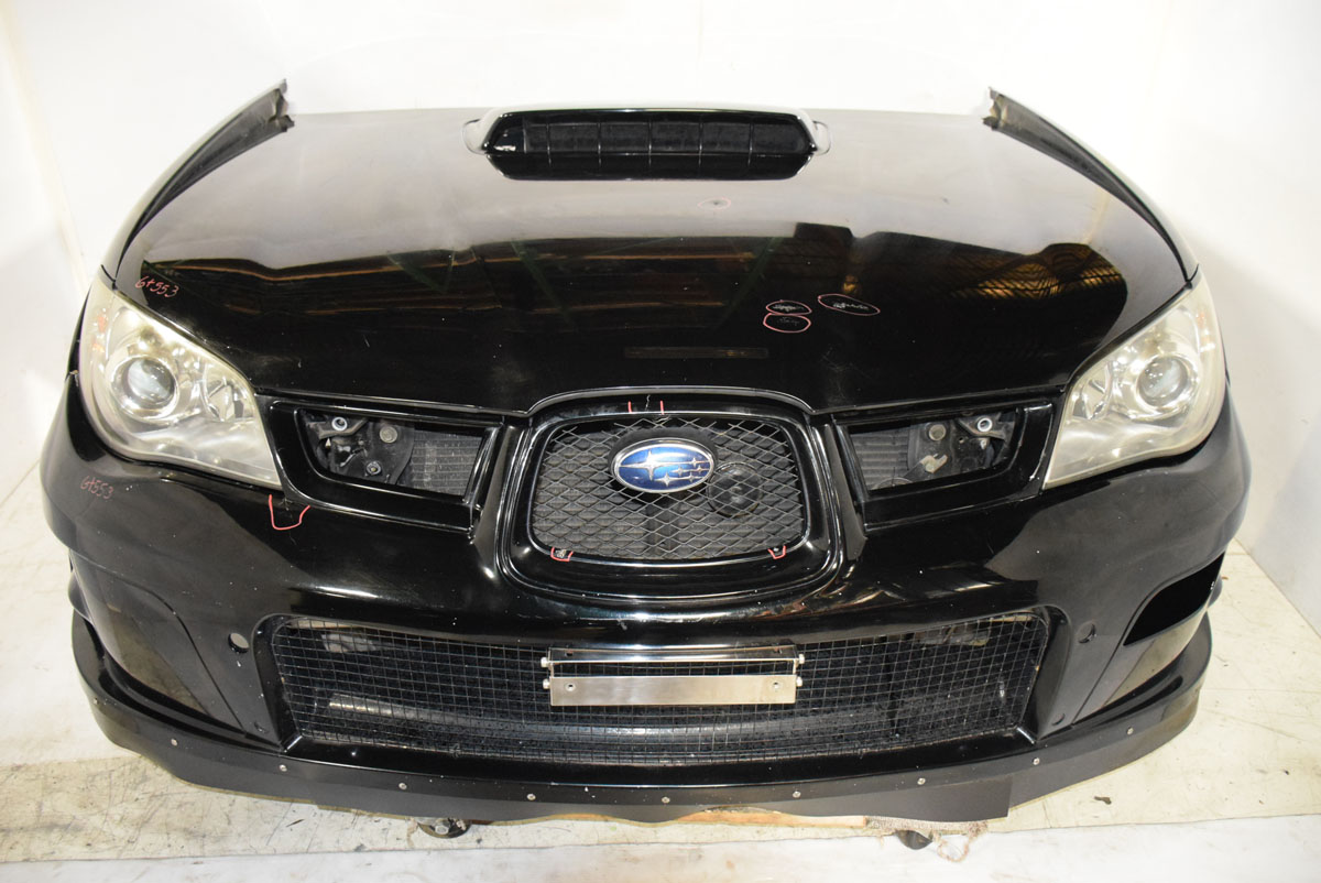 2006 2007 WRX STi Front End with L'Aunsport WRC Fiberglass Bumper Cover ...