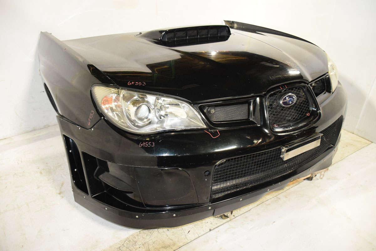 2006 2007 WRX STi Front End with L'Aunsport WRC Fiberglass Bumper Cover ...