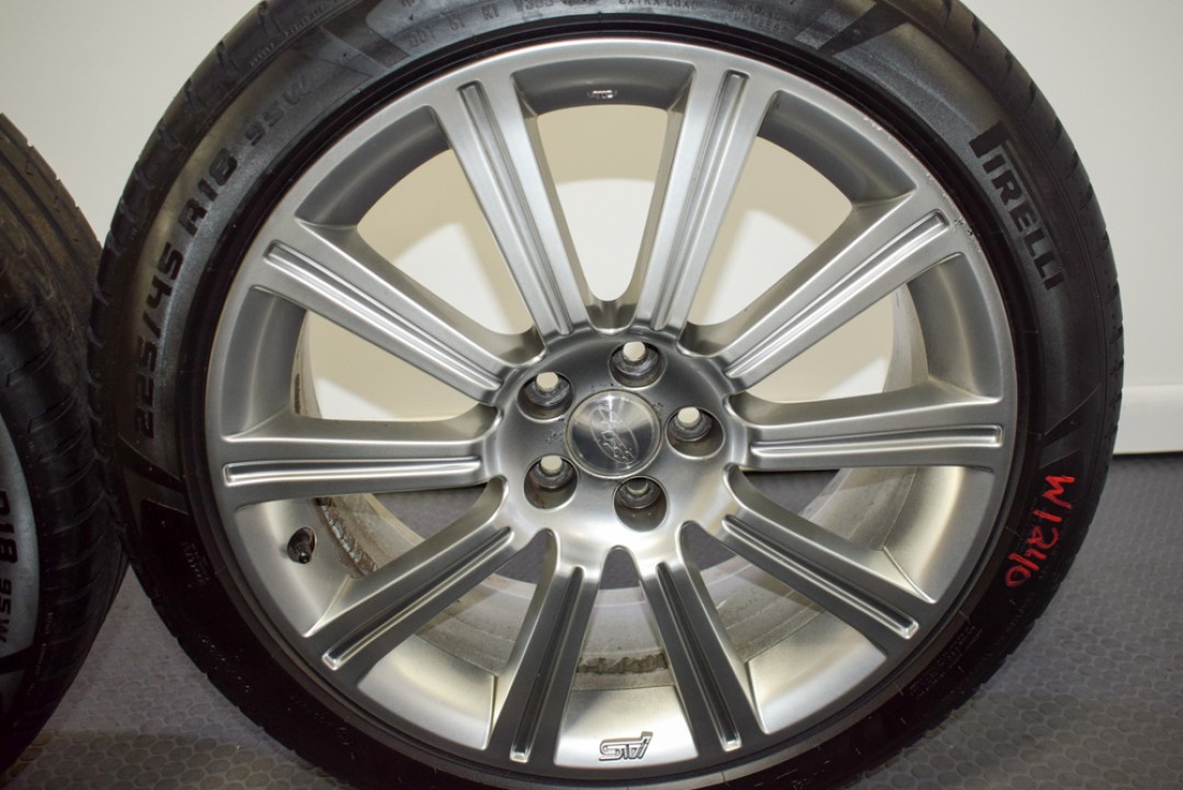 Used Set of Four 5x100 ENKEI STI OEM 18 inch by 7.5 Wheels with 5x100 ...