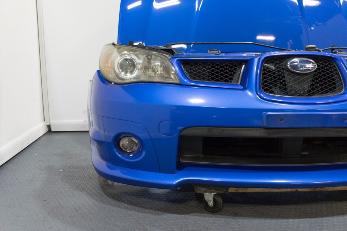 Subaru Version 9 WRX Wagon Front End Conversion Blue Hawkeye Nose Cut ...