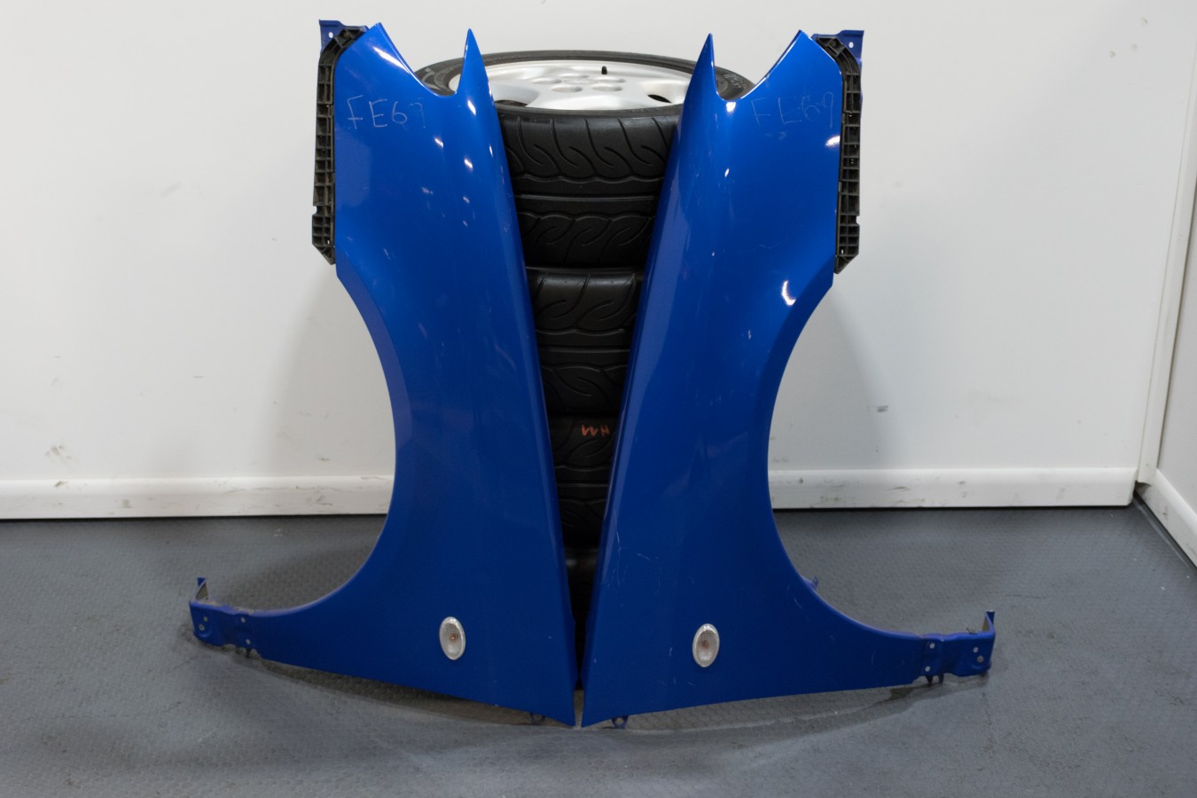 Subaru Version 9 WRX Wagon Front End Conversion Blue Hawkeye Nose Cut ...