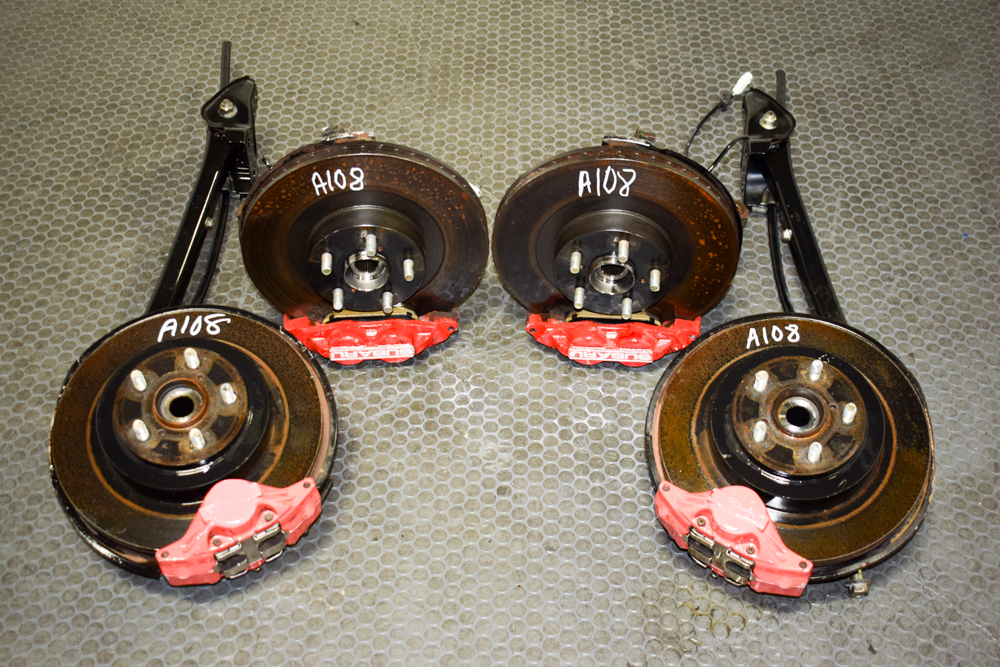 2006-2007 Subaru Impreza WRX 4pot 2pot Red Brake Calipers with Hubs ...
