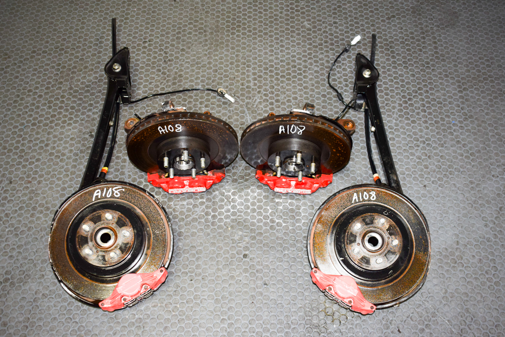 2006-2007 Subaru Impreza WRX 4pot 2pot Red Brake Calipers with Hubs ...