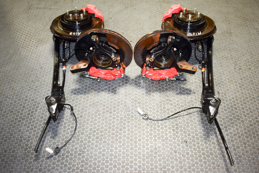 2006-2007 Subaru Impreza WRX 4pot 2pot Red Brake Calipers with Hubs ...
