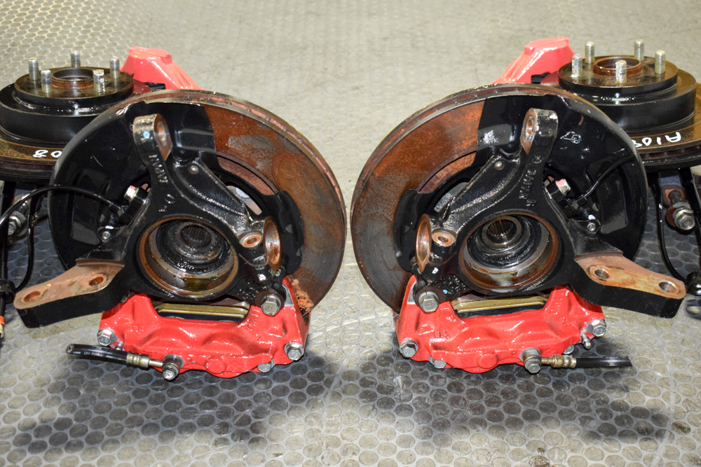 2006-2007 Subaru Impreza WRX 4pot 2pot Red Brake Calipers with Hubs ...