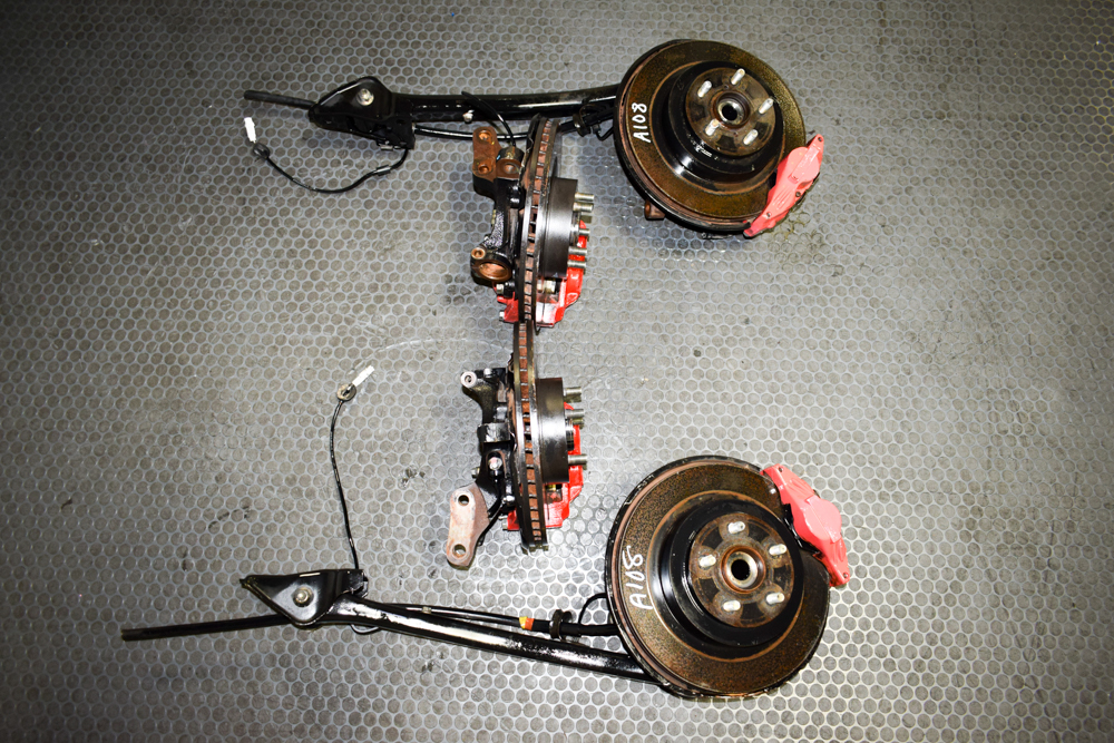 2006-2007 Subaru Impreza WRX 4pot 2pot Red Brake Calipers with Hubs ...