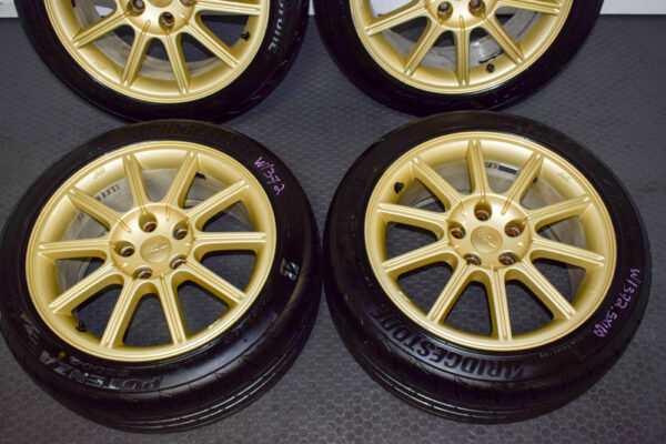 Used Set of Four 5x114 Gold ENKEI WRX STI OEM 17 inch by 8 Wheels with ...