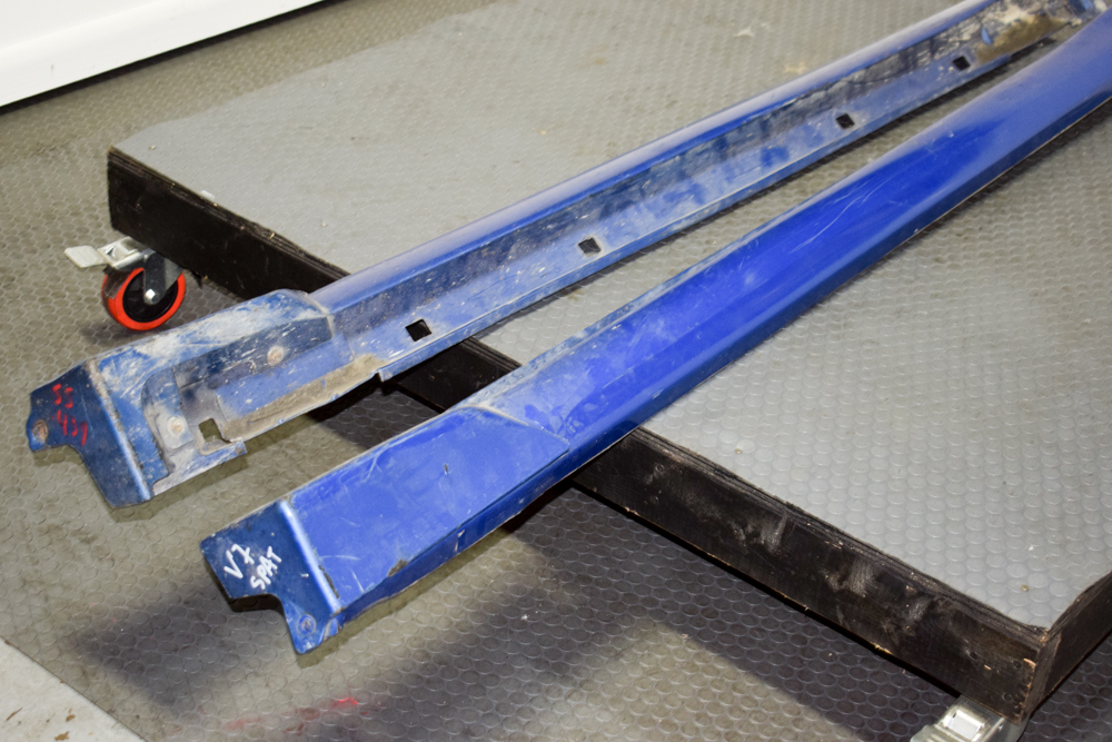 OEM 02-03 Subaru Impreza WRX Side Skirts in World Rally Blue