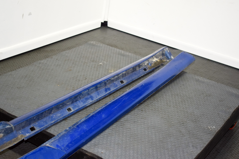 OEM 02-03 Subaru Impreza WRX Side Skirts in World Rally Blue