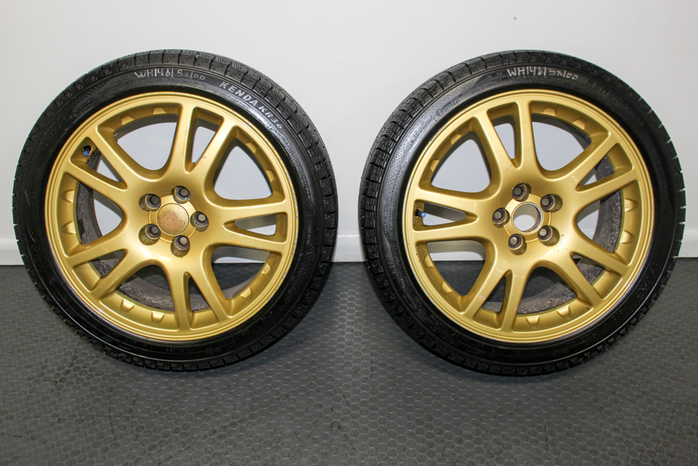 JDM Gold Enkei 17 Inch 5x100 Wheels for Subaru WRX STI – Brembo Fit