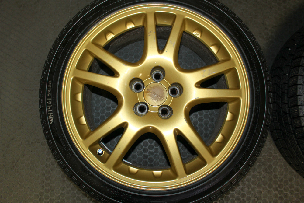 JDM Gold Enkei 17 Inch 5x100 Wheels for Subaru WRX STI – Brembo Fit